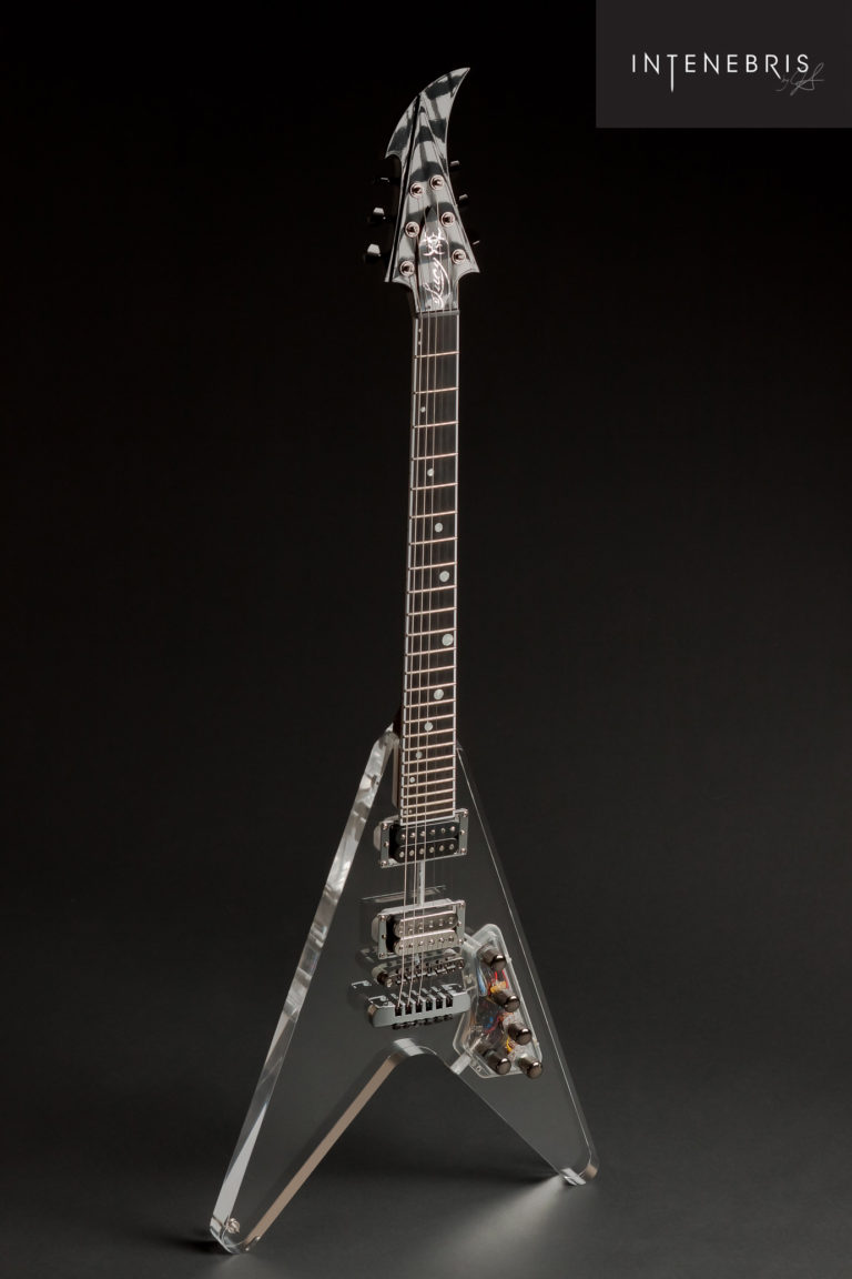 LUCY – CUSTOM LUCITE FLYING V GUITAR – INTENEBRIS